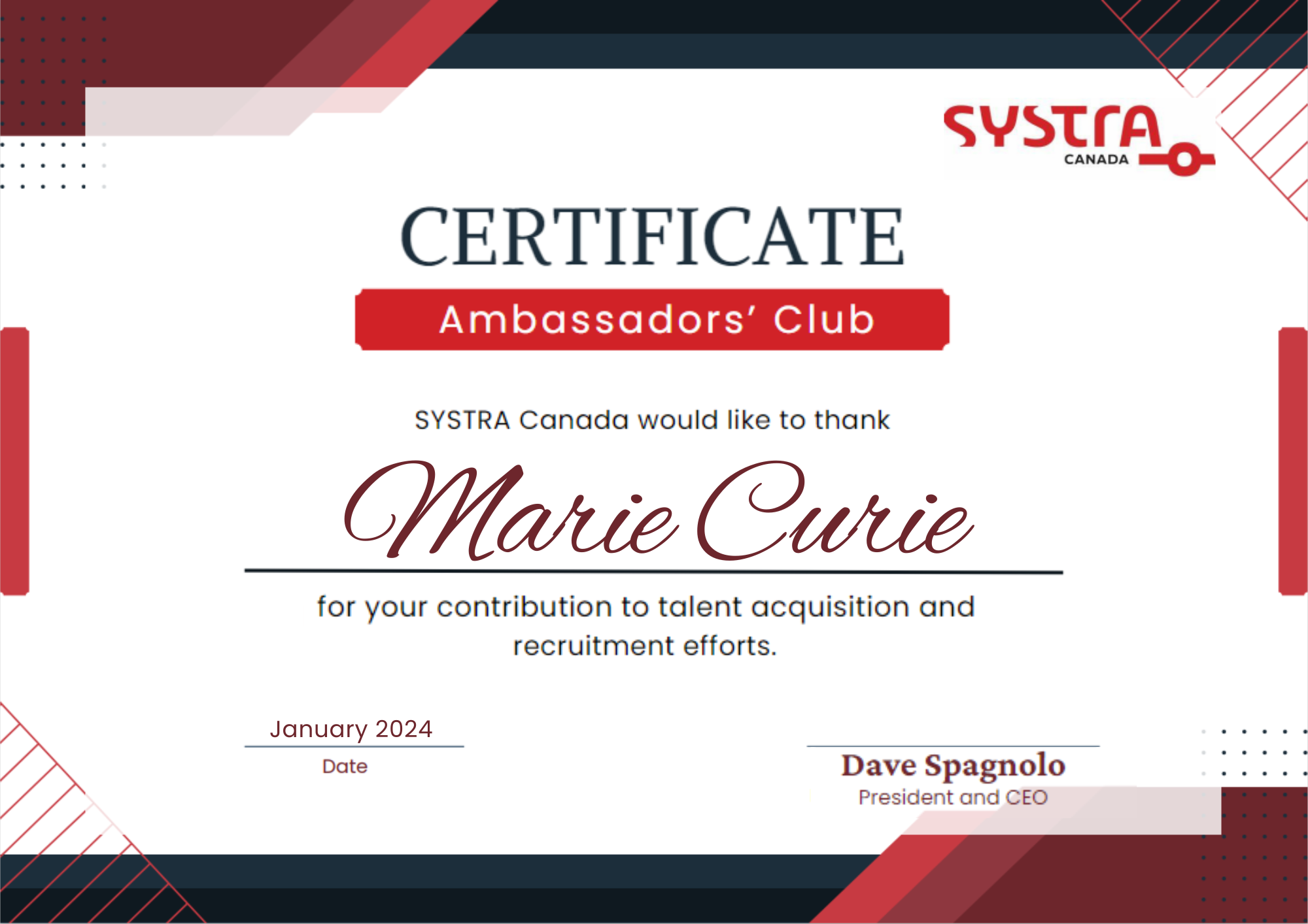 SYSTRA Canada's Ambassadors' Club - SYSTRA Canada